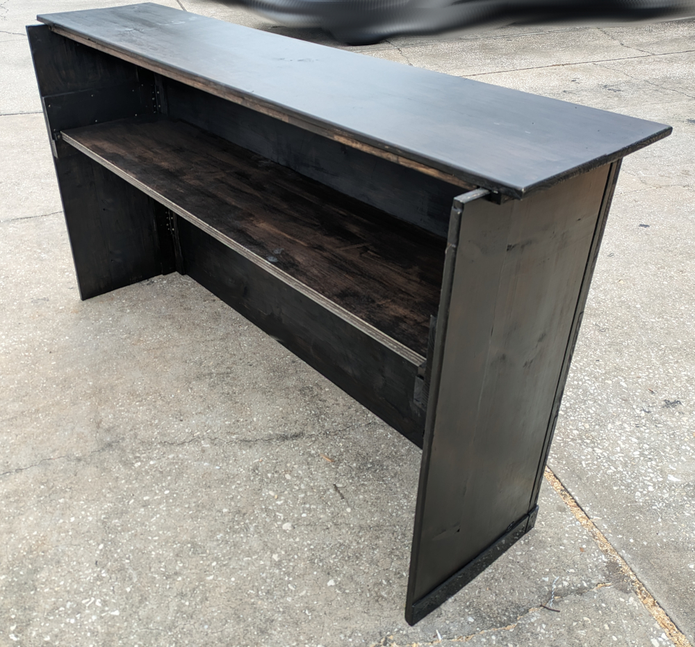 Farmhouse Series 6 Foot Long Rustic Wood Folding Collapsible Portable Bar