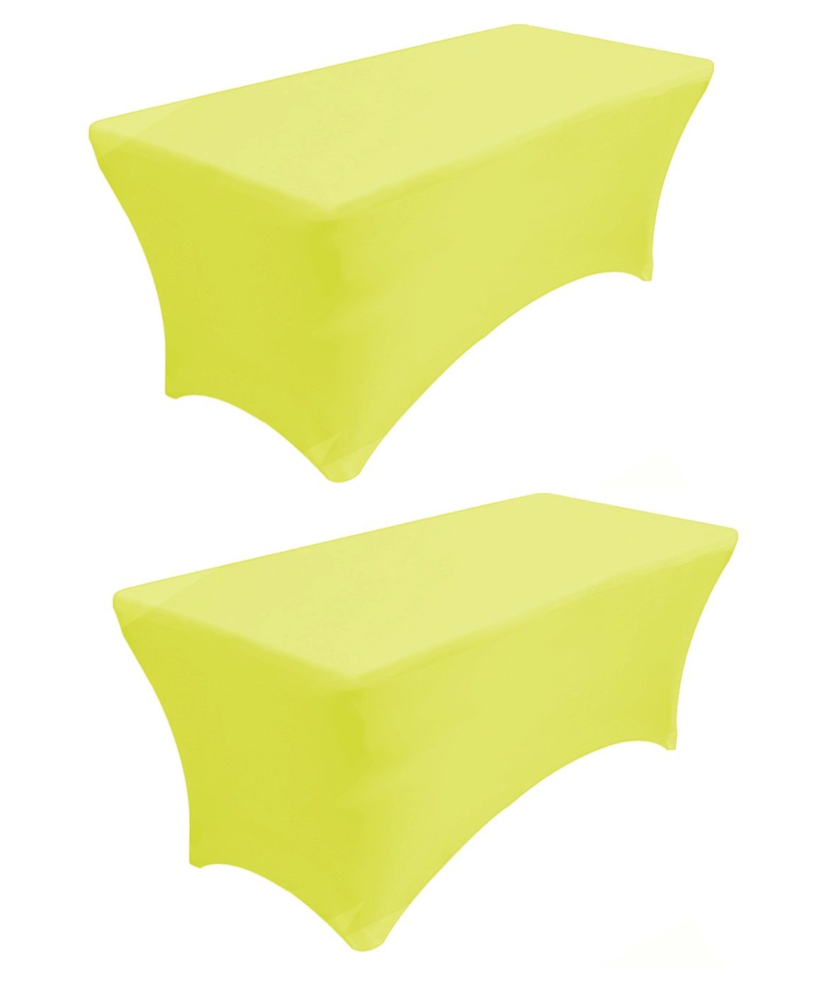 2 Pack Yellow 30x96 8 Foot Stretch Spandex Table Covers